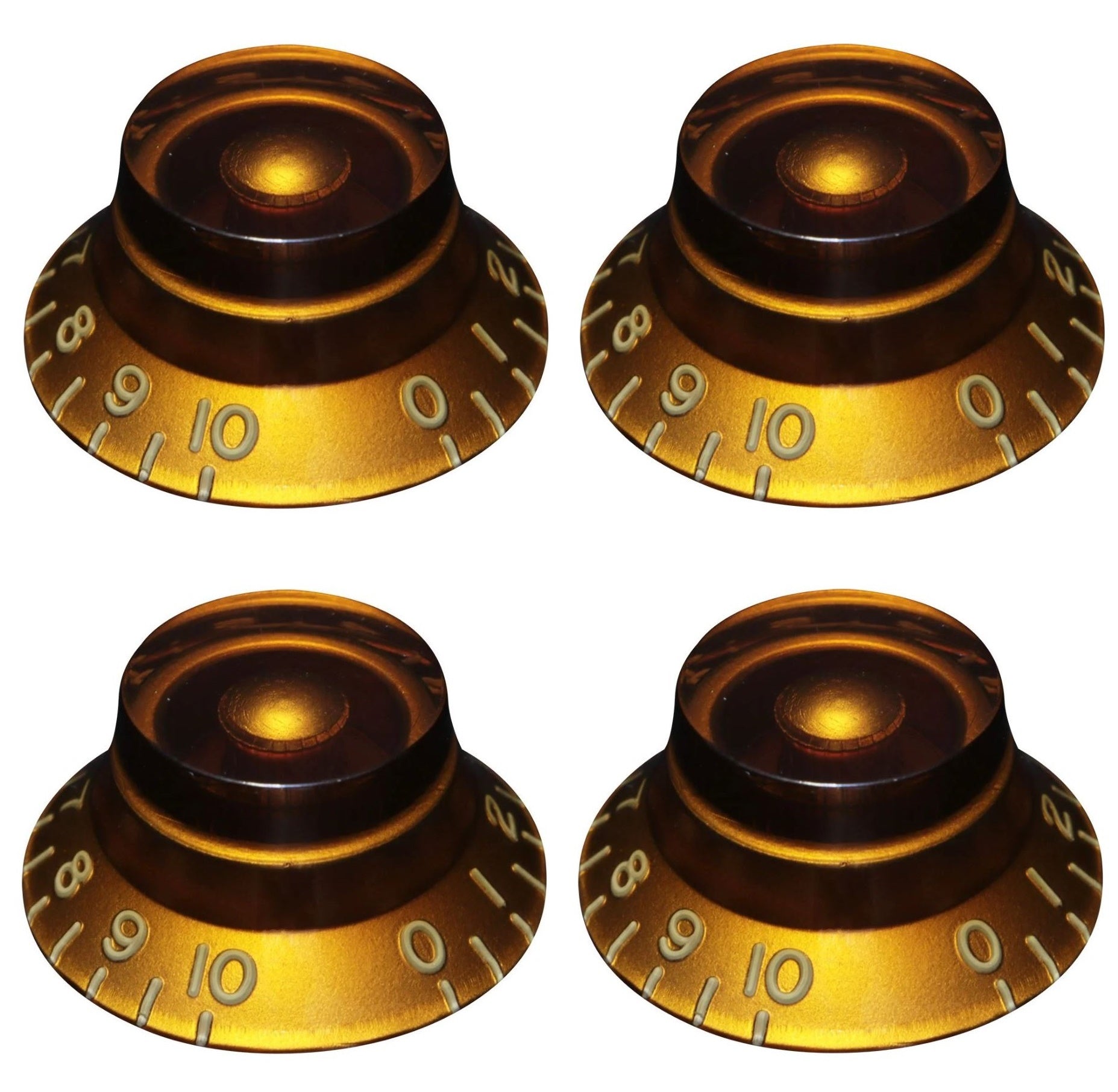 Bell Top Hat Knob Set (4) For USA Gibson Guitars - Embossed Numbers ...