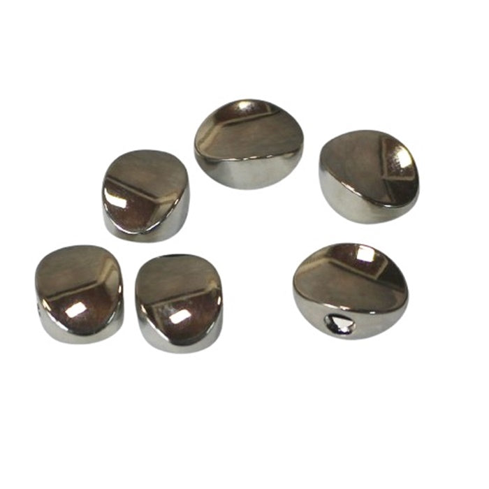 Kluson Oval Metal Replacement Tuner Buttons (6) - Nickel – guitarparts.sg