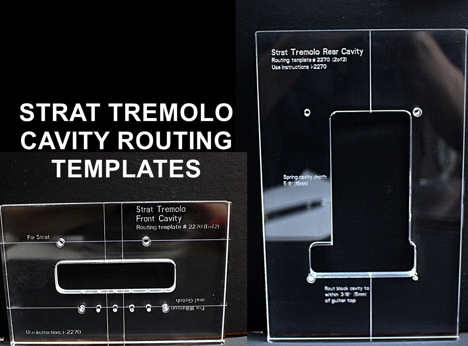 Tremolo Rear or Front Cavity 3/8" Thick Routing Template For Strat Acr ...