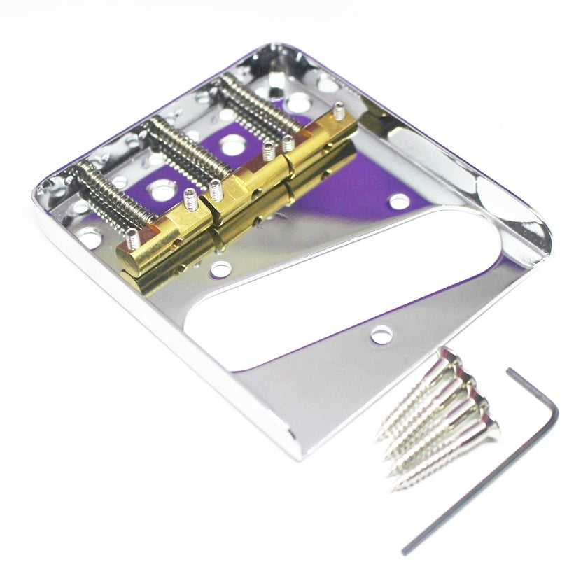 Telecaster Bridge with Brass Compensated Saddles - Chrome – guitarparts.sg