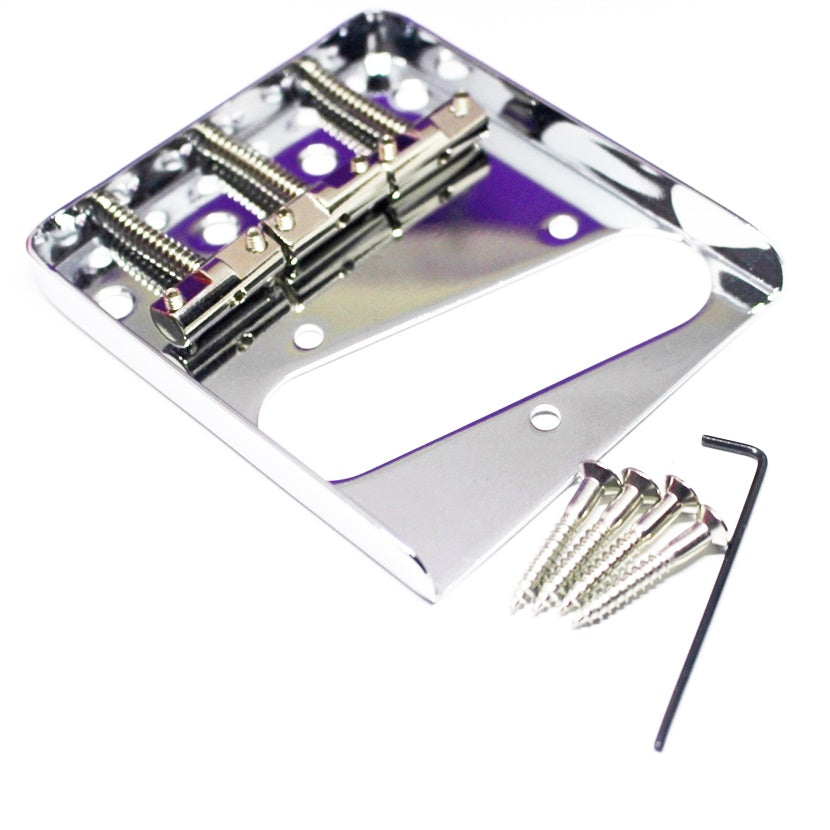 Telecaster Bridge with Nickel Compensated Saddles - Chrome – guitarparts.sg