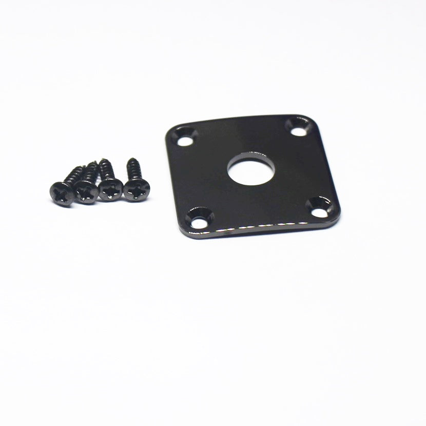 HW-048-CK - Gotoh Square Jack Plate - Cosmo Black – guitarparts.sg